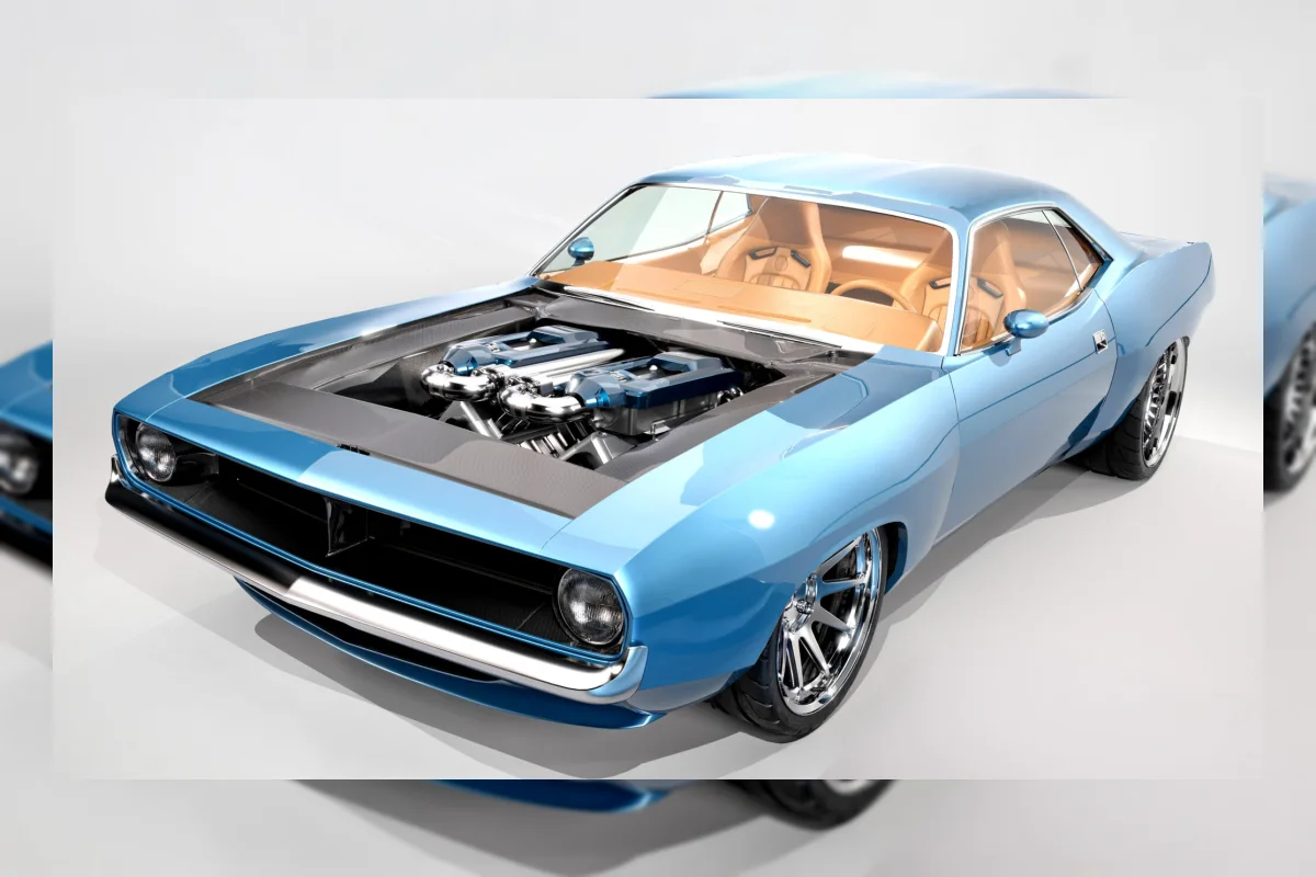 Plymouth 'Cuda dengan Mesin Bugatti W16: Karya Render Liar