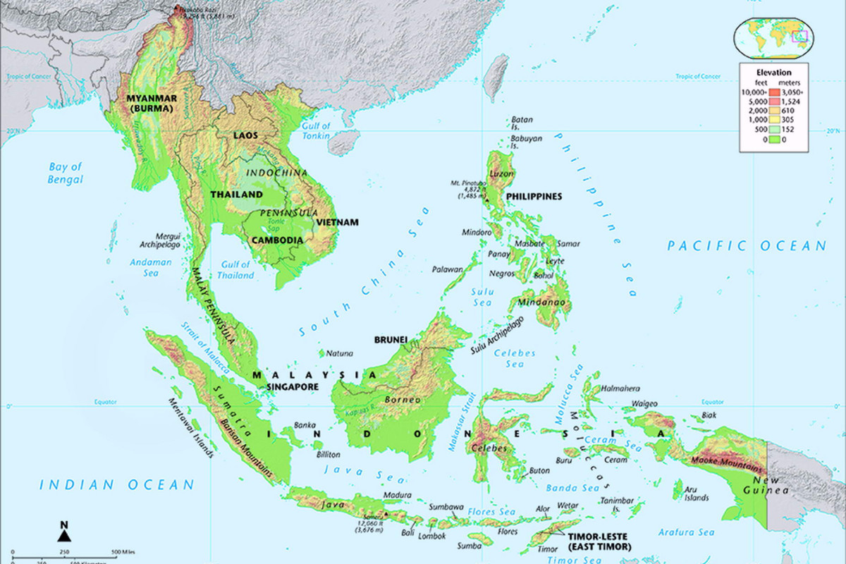 Dimana Letak Indonesia? Ini Peta ASEAN HD Tampilkan Posisi Indonesia di ...